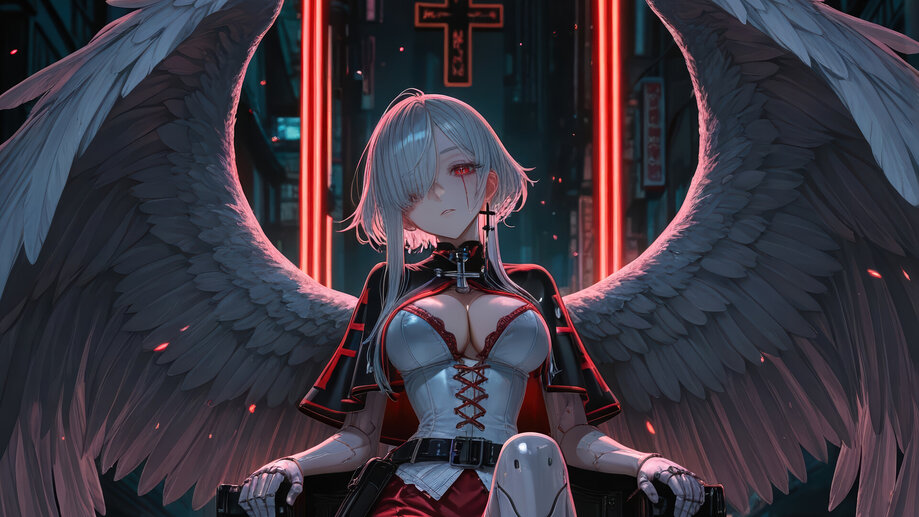 Anime, Girl, Angel, Wings, 4K, #1205l Wallpaper 4K PC