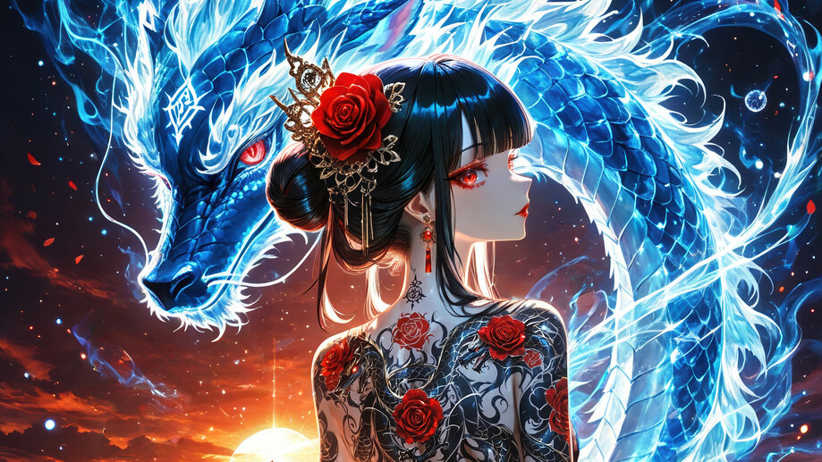 Anime, Girl, Dragon, 4K, Wallpaper, #1215l Wallpaper iPhone Phone