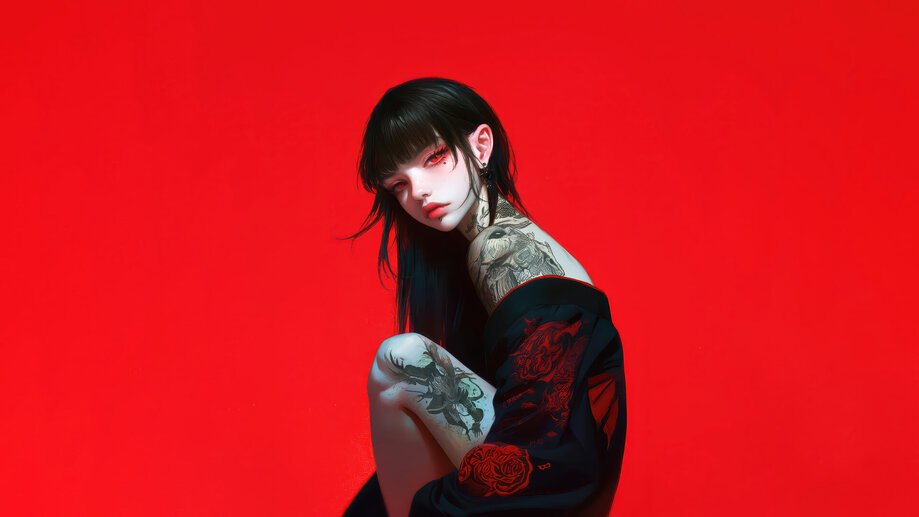 Anime, Girl, Red Eyes, 4K, 8K, #1295l Wallpaper 4K PC