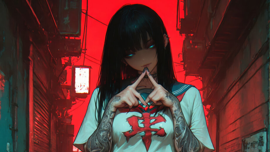 Anime, Girl, Tattoo, 4K, Wallpaper, #1445l Wallpaper 4K PC
