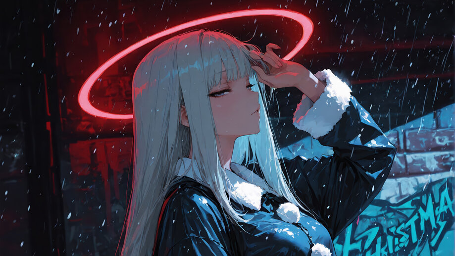 Anime, Girl, White, Hair, 4K, #1475l Wallpaper 4K PC