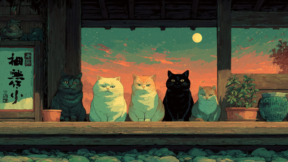 Cats, Anime, 4K, Wallpaper, #1415l Wallpaper 4K PC