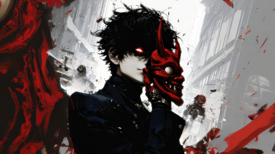 Oni, Mask, Anime, Boy, 4K, Wallpaper, #1305l Wallpaper 4K PC