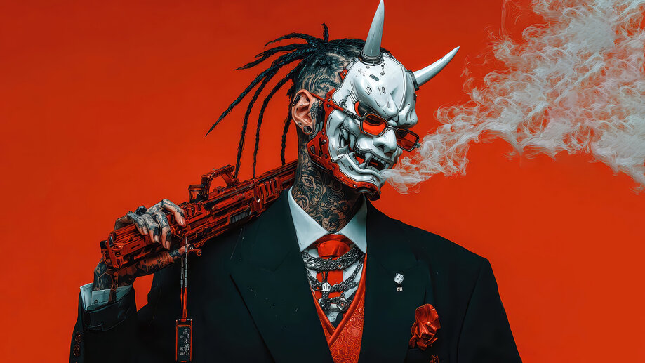 Yakuza, Oni, Mask, 4K, Wallpaper, #1375l Wallpaper 4K PC