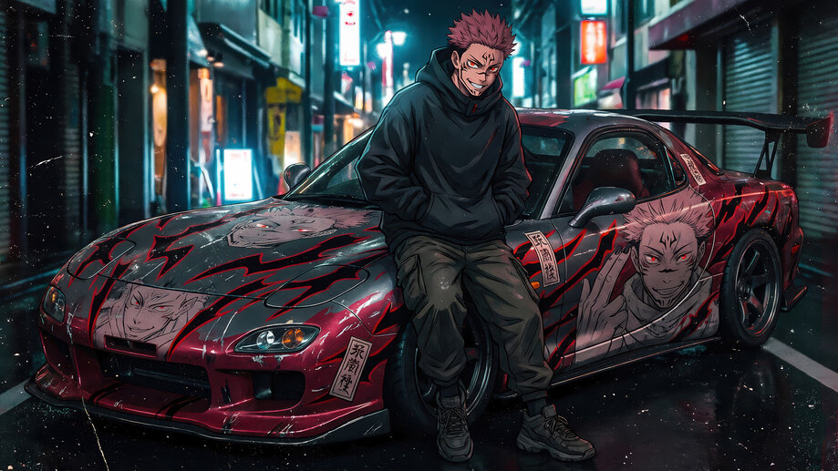 Yuji, Sukana, JJK, Car, 4K, Wallpaper, #4515l Wallpaper 4K PC